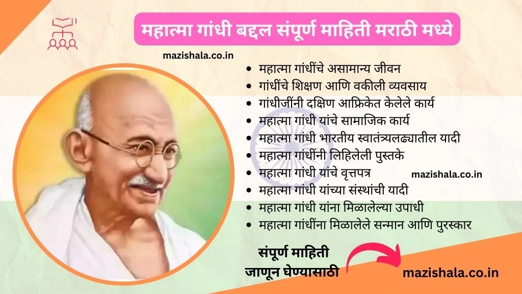 महात्मा गांधी माहिती मराठीत Mahatma Gandhi Information In Marathi ...